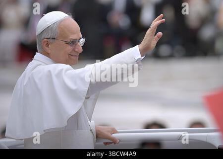 Pope Leo XIV holds his weekly general audience in St. Peter's Square at ...