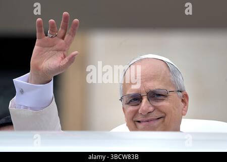 Pope Leo XIV holds his weekly general audience in St. Peter's Square at ...