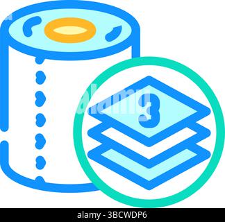 three ply toilet paper color icon vector illustration Stock Vector ...