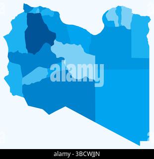 Map of Libya with regions. Just a simple country border map with region ...
