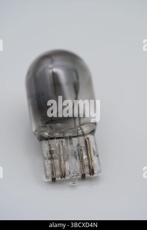 burnt out car brake light bulb,Halogen bulb Transparent glass Stock ...