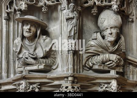 Pulpit by Anton Pilgram, around 1500, detail, St., Sankt, Saint Stock ...