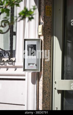 Entrance intercom system of apartment building Stock Photo - Alamy