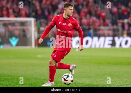 Marcel Krajewski of Widzew seen during the Polish PKO Ekstraklasa ...