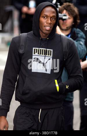 Usain Bolt (who won the 150m race in world record time) at the Bupa ...