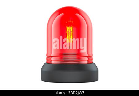 Red beacon light flashing. Alarm sign, emergency symbol, safety and ...