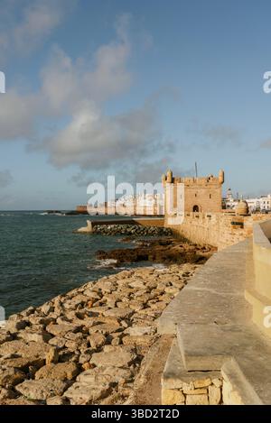 Walled town Medina from the coast, Essaouira, Morocco, north Africa ...