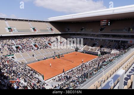 general view of the Philippe-Chatrier center court during the Roland ...