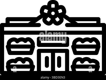 garden centre shop line icon vector illustration Stock Vector Image ...