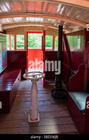 Interior of an old railway brake van at High Peak Junction, Cromford ...