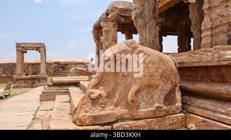 Beautifully Carved Elephant Sculpture Out Side of Vijayanagara Style ...