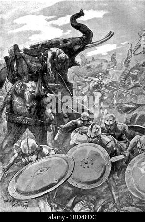 Alexander the Great fighting Indian Army of Elephants Stock Photo - Alamy