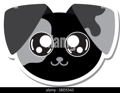 Black and gray dog face. Vector Stock Vector Image & Art - Alamy