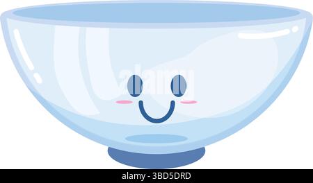 Happy cute bowl cartoon Vector illustration Stock Vector Image & Art ...