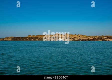 Seascape of Chausey Islands during a beautiful blue sky and sunny day ...