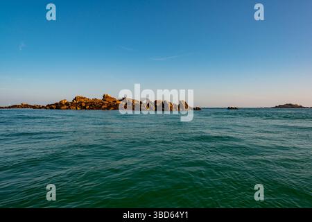 In the middle of the hundreds of Chausey Islands during high tide ...
