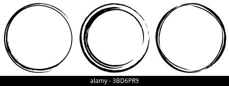 Paintbrush, paint stroke circle element - stock vector illustration ...