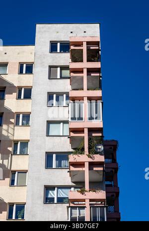 Apartment building from the 80s in the brutalist style Stock Photo - Alamy
