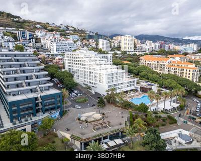 Modern hotel in the Lido area of Funchal, Madeira, Portugal Stock Photo ...