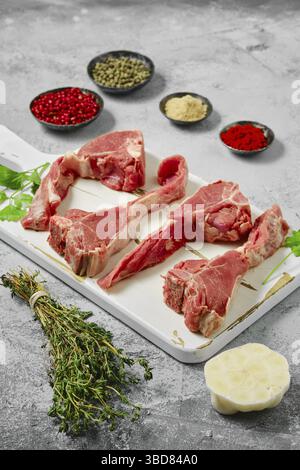 Raw boneless rack of lamb Stock Photo - Alamy