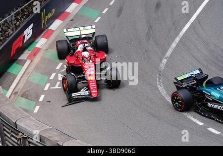 Ferrari's Charles Leclerc after colliding with Aston Martin's Lance ...