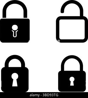 lock and unlock set icon illustration Stock Vector Image & Art - Alamy