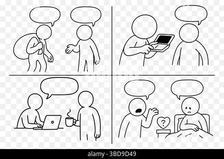 . Editable Doodle Comic Strip – Emotional Dialogue & Reaction Panels ...