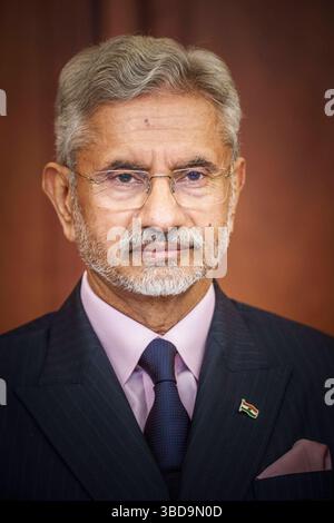 Indian Foreign Minister Subrahmanyam Jaishankar attends a meeting with ...