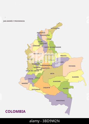 Colombia political map of administrative divisions - departments and ...