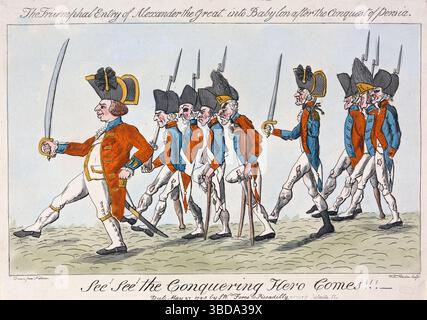 Satirical cartoon, Triumphal Entry of Alexander the Great Stock Photo ...