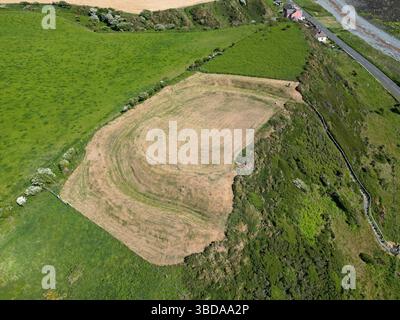 Aerial view of Barsalloch Fort near Monreith Wigtownshire Scotland a ...