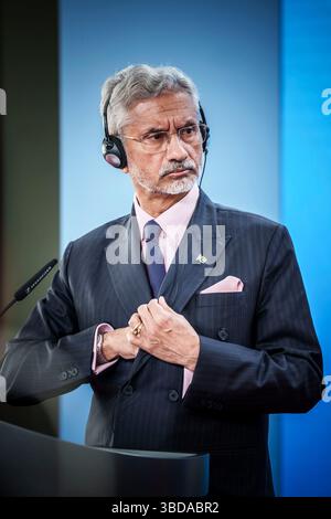 Indian Foreign Minister Subrahmanyam Jaishankar attends a meeting with ...