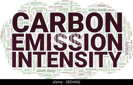 Carbon Emission Intensity word cloud conceptual design isolated on ...