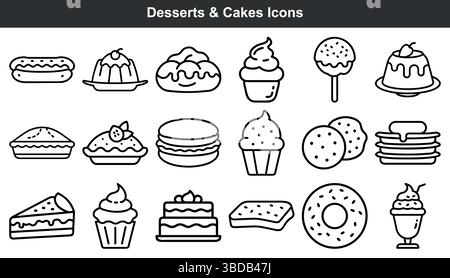 Cupcake line art Vector. Delicious dessert illustration isolated on white Stock Vector Image ...