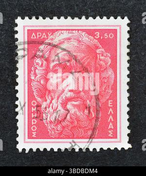 Cancelled postage stamp printed by Greece, that shows Costume from ...