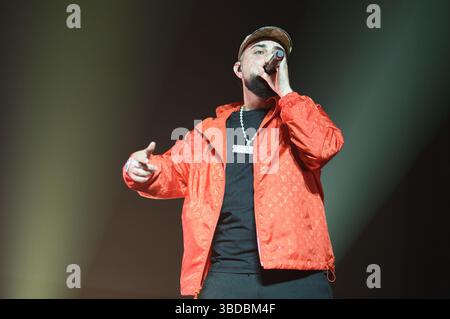 Singer David Cano Calleja, known as Cano, performs during a concert at ...