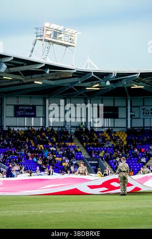 A general view of the Halliwell Jones Stadium during the Betfred Super ...