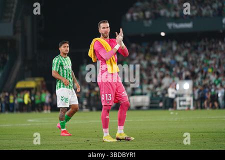 Adrian San Miguel of Real Betis warms up during the Spanish league ...