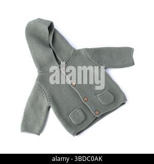 Grey wool baby sweater isolated on white Stock Photo - Alamy