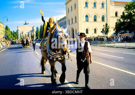 Muenchen Kindl, Symbolic child figure of Munich riding on horse ...