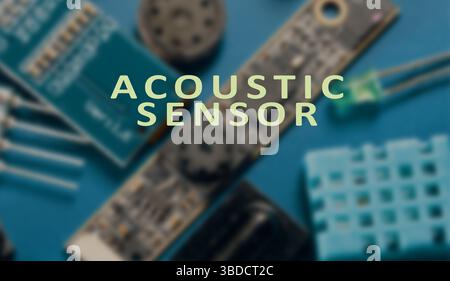 Acoustic Sensor Measures sound waves or vibrations, used in sound ...