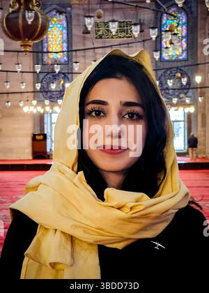 Beautiful Suleymaniye Mosque in Istanbul at night with lights and a ...