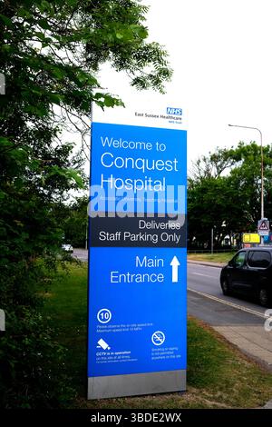 conquest NHS hospital,the ridge,hastings town, east sussex,uk Stock ...
