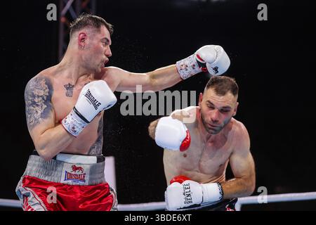 Damir Plantic vs Artem Karasev during Grand Boxing, Croatia. , . Credit ...