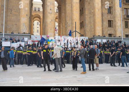 Georgian protests in front of the Parliament of Georgia, also known as ...