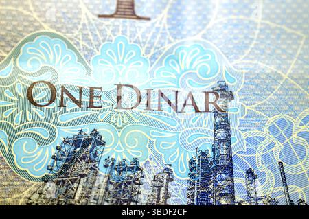 Brega Refinery from the reverse side of 1 LYD one Libyan dinar cash ...