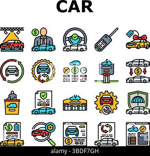 car dealership inventory icons set vector Stock Vector Image & Art - Alamy