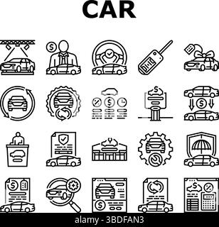 car dealership inventory icons set vector Stock Vector Image & Art - Alamy