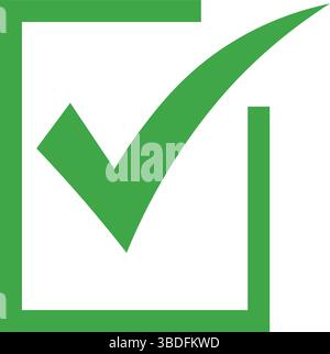 Green Checkbox Icon: Success Confirmation Graphic, Verified Tick Mark ...