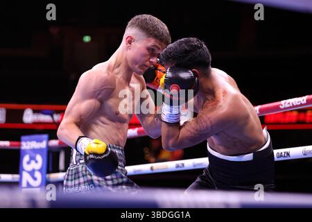 Luke Bibby (left) in action against Cesar Ignacio Paredes in the ...